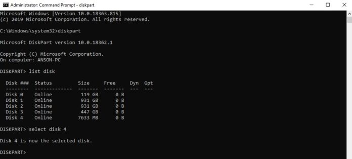 如何在Windows中使用DiskPart命令格式化硬碟或記憶卡 | UnbxTech HK